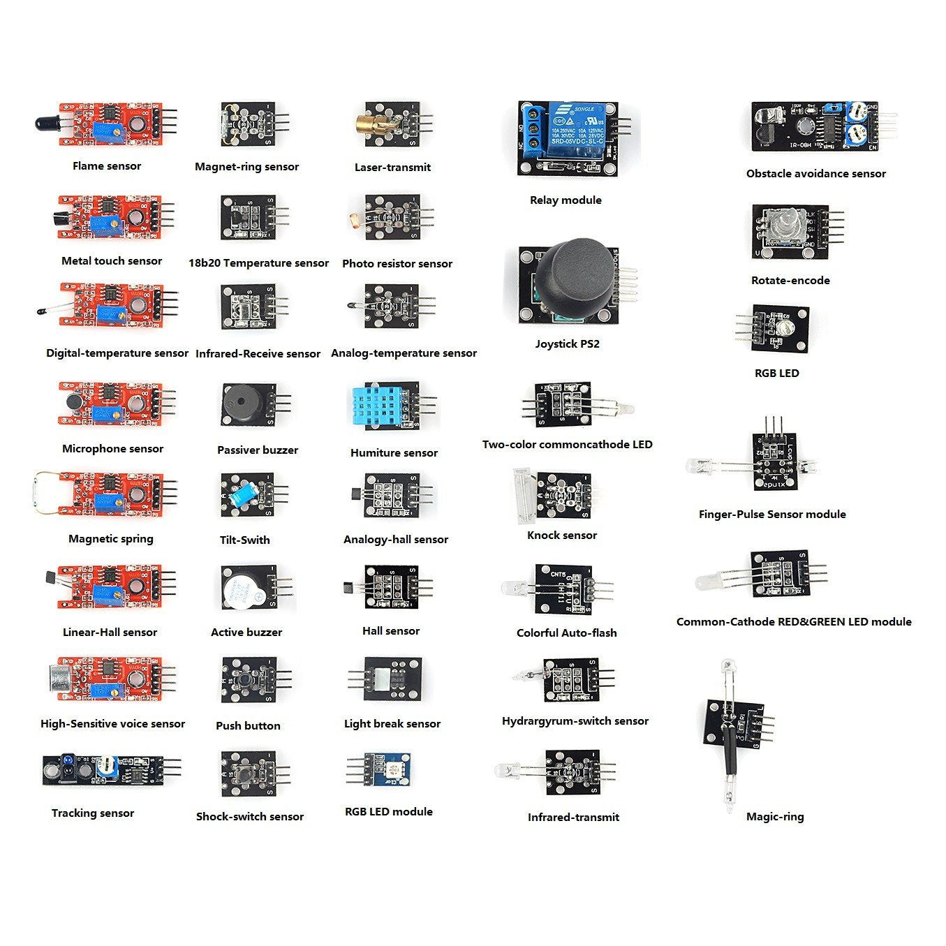 SainSmart 37 in 1 Sensor Module Kit for Arduino&Raspberry Pi ...