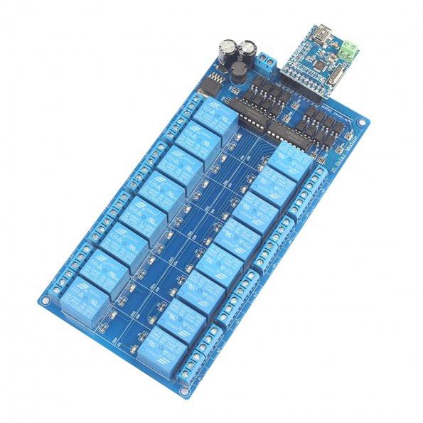 [discontinued] 16-Channel USB HID Programmable Control Relay Module[US ...